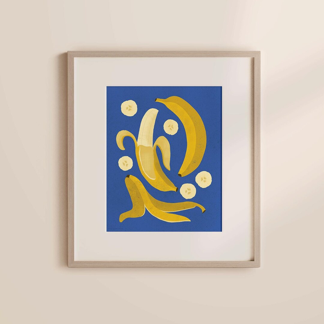 Bananas Art Print, Banana Lover Gift, Banana Trend Wall Decor, 8x10 ...