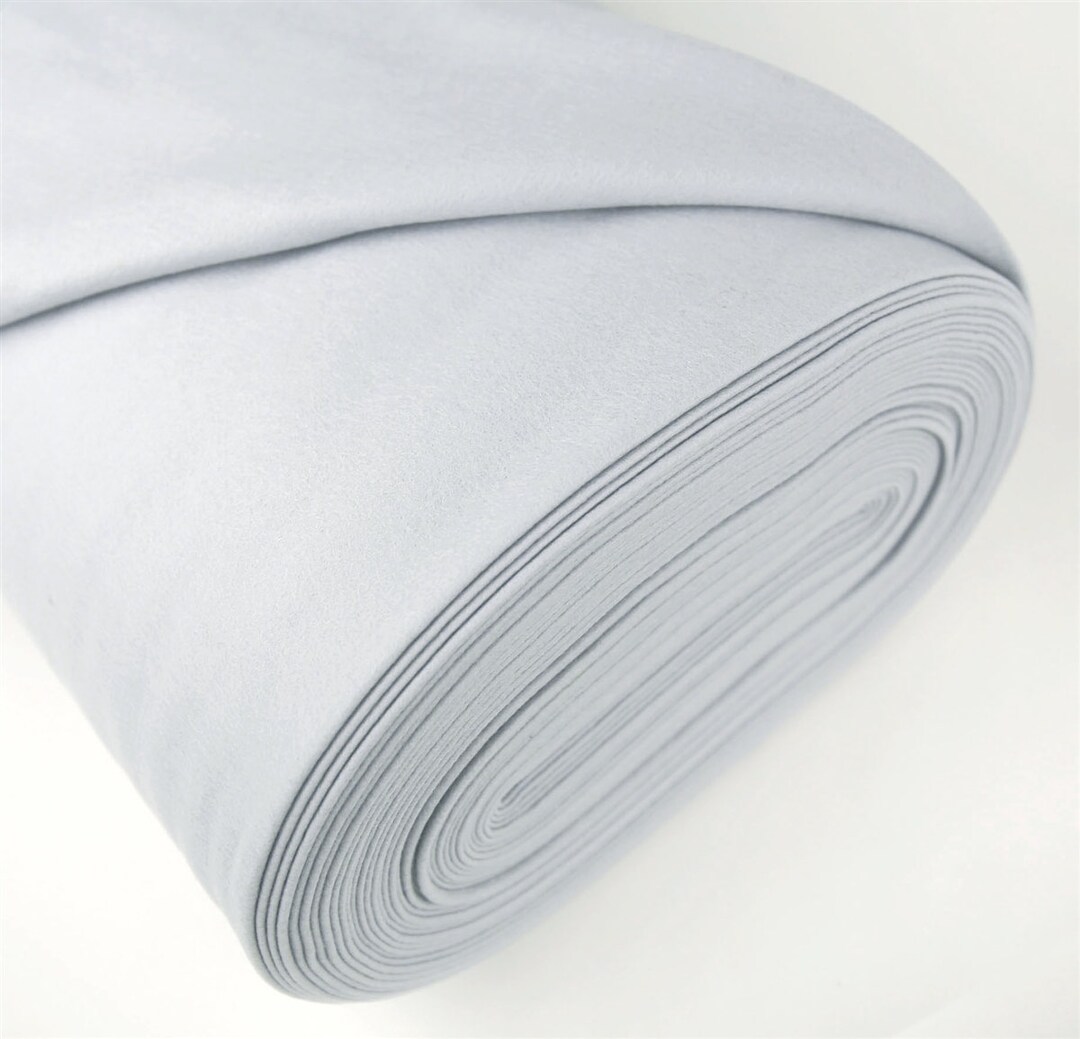 Pure Wool Felt Silver 1mm Thick 7cm X 180cm Approximately Australian ...