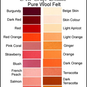 Pure Wool Felt - Australian Merino Wool - Choose Your Own Color - 1/2 ...