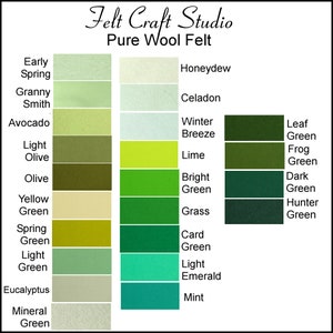 Pure Wool Felt - Australian Merino Wool - Choose Your Own Color - 1/2 ...