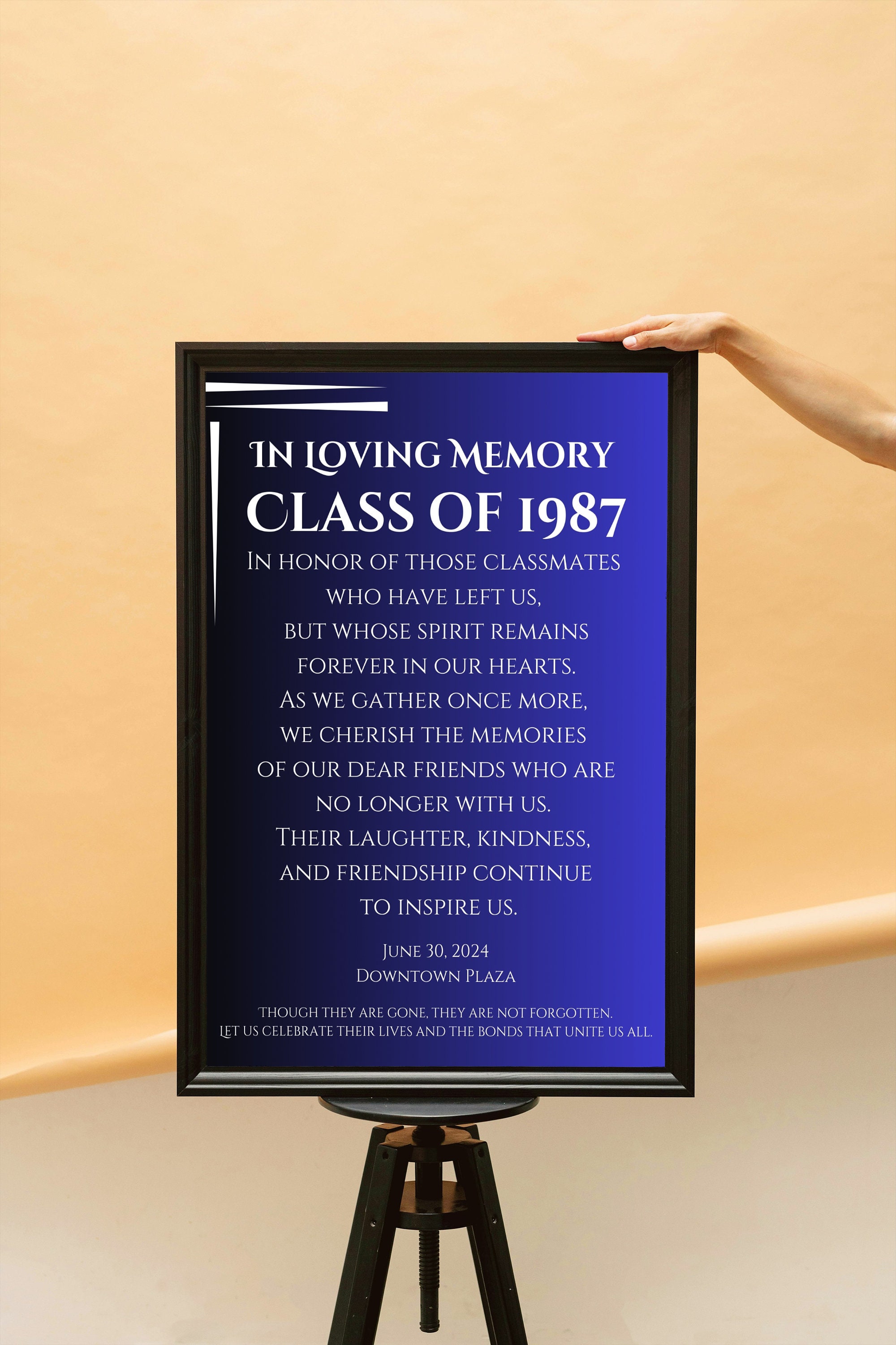 Blue Ombre Class Reunion Memory Poster, Reunion Classmate Memorial ...