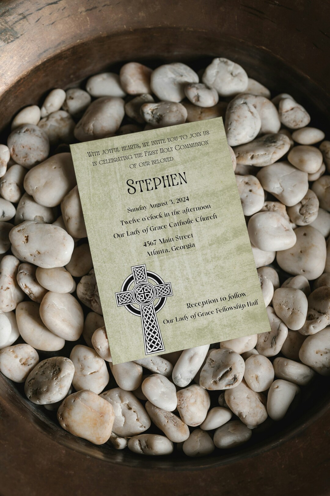 Invite Friends and Family to Your Child's 1st Communion. Vintage Look ...