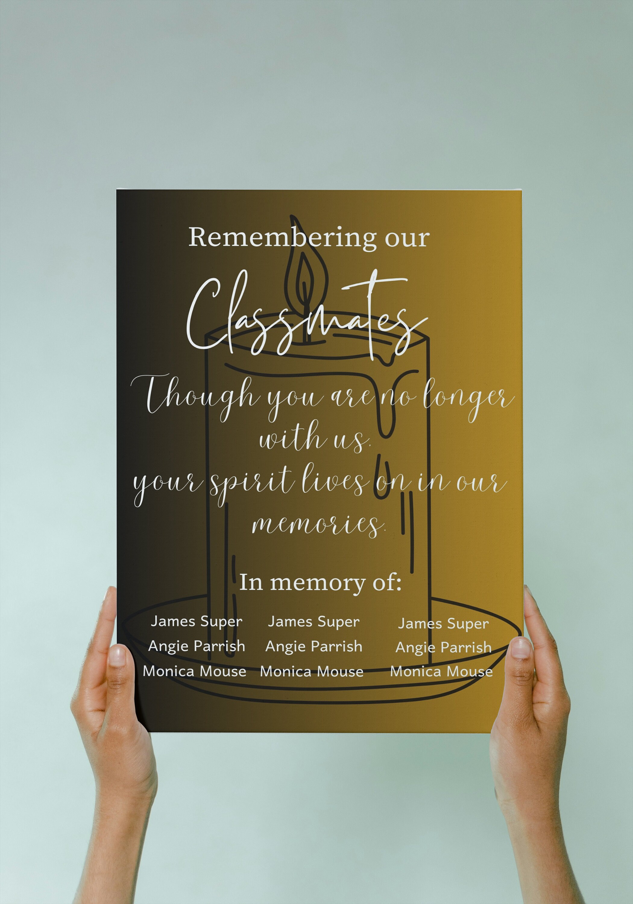 Personalized Memorial Card for Your Next Class Reunion. High School ...