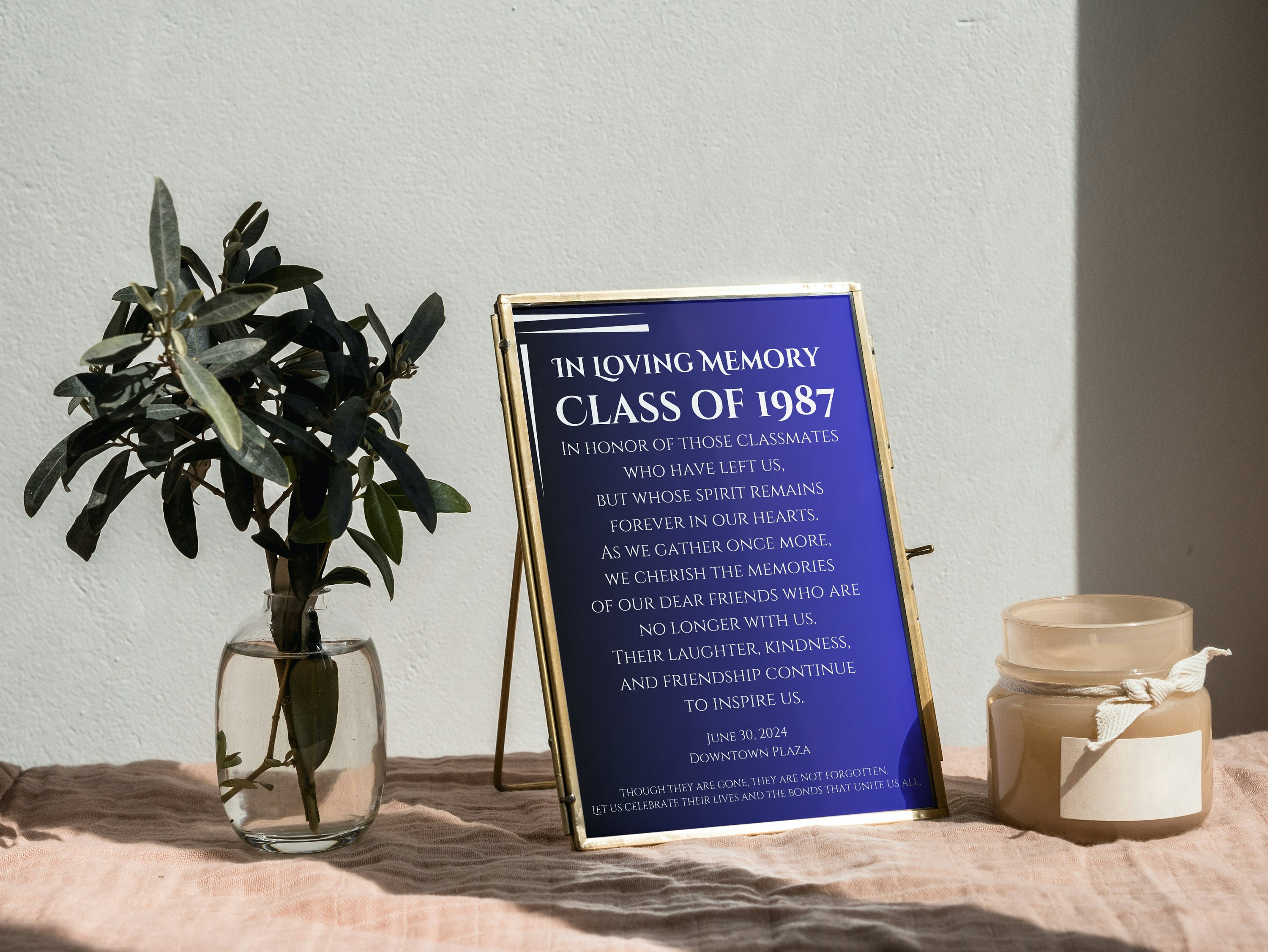 Blue Ombre Class Reunion Memory Poster, Reunion Classmate Memorial ...