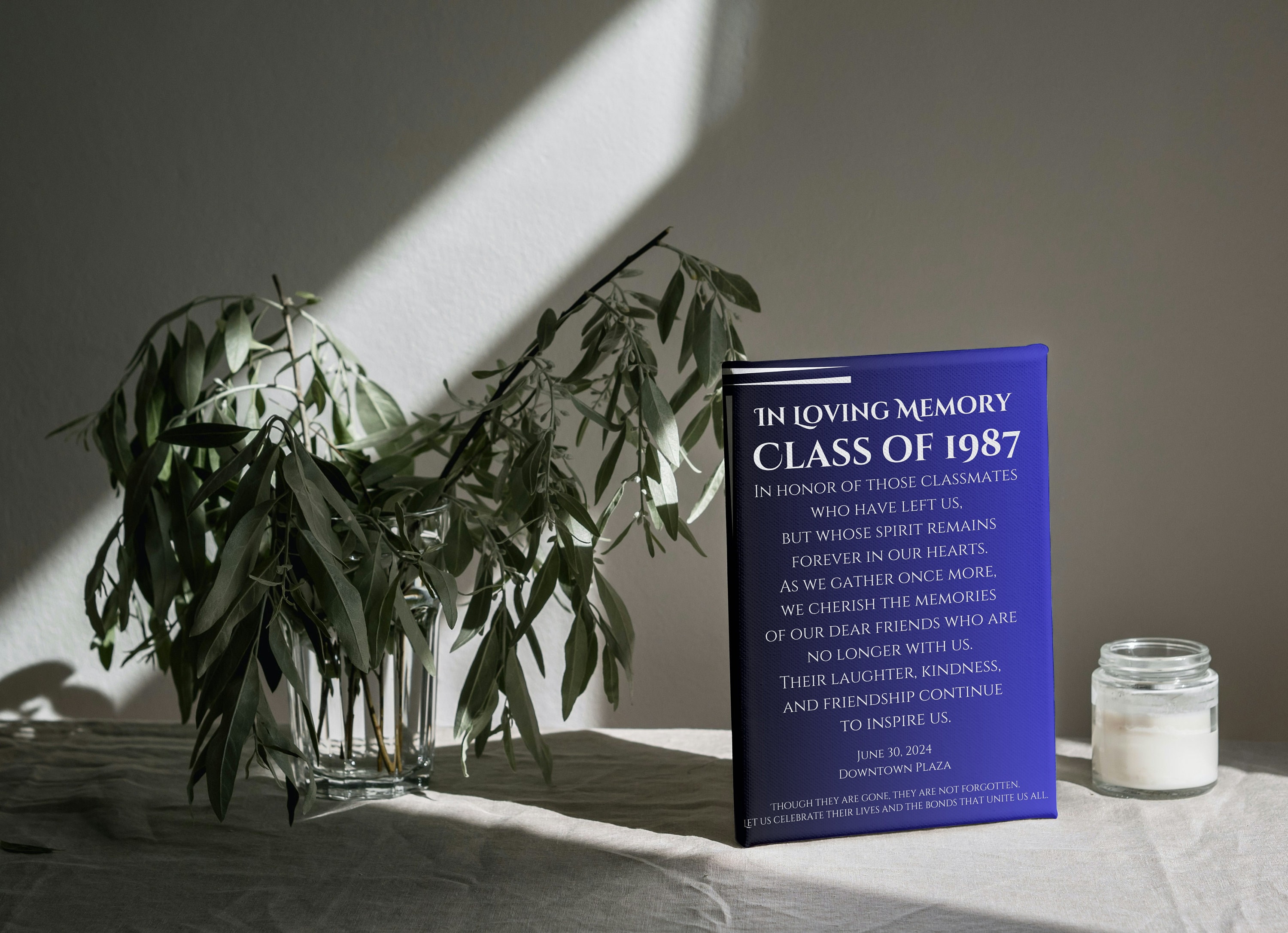 Blue Ombre Class Reunion Memory Poster, Reunion Classmate Memorial ...
