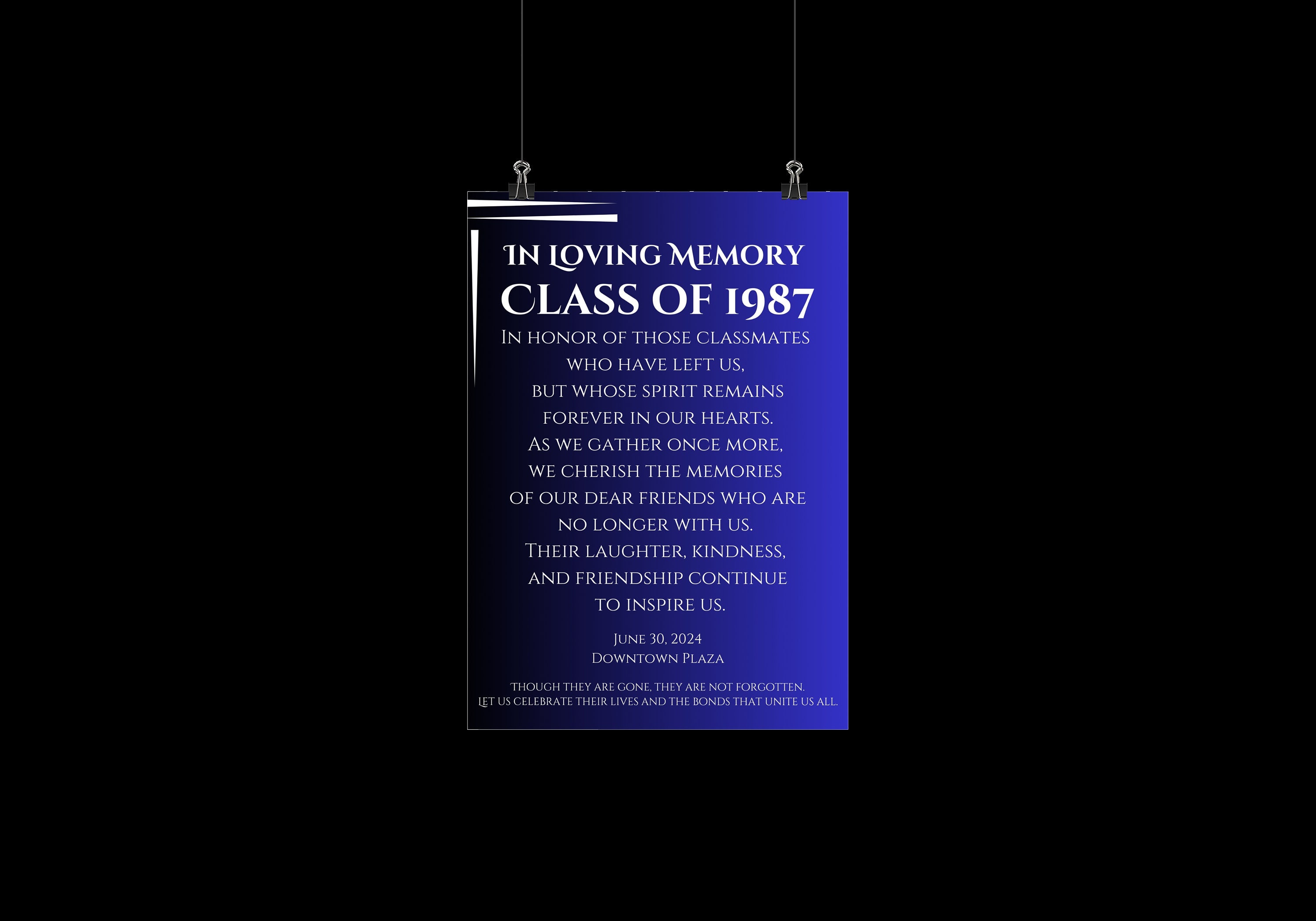 Blue Ombre Class Reunion Memory Poster, Reunion Classmate Memorial Poster, 10-year Reunion ...