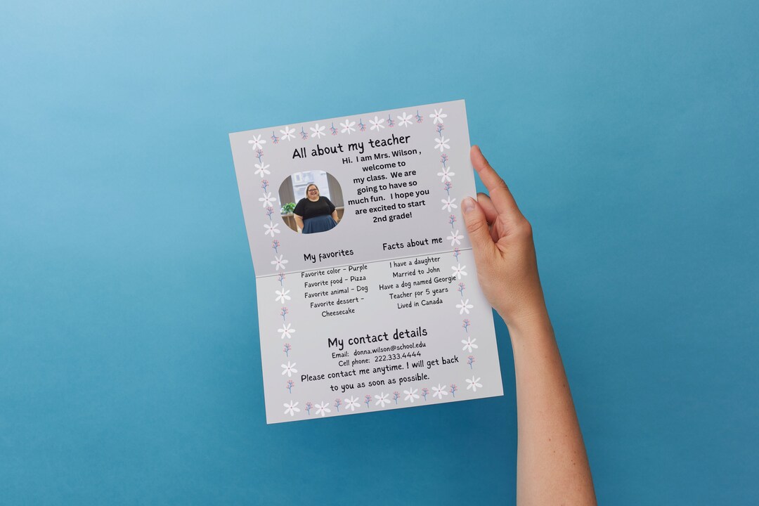 Meet My Teacher, Fully Customizable, All About My Teacher, Parent Night ...