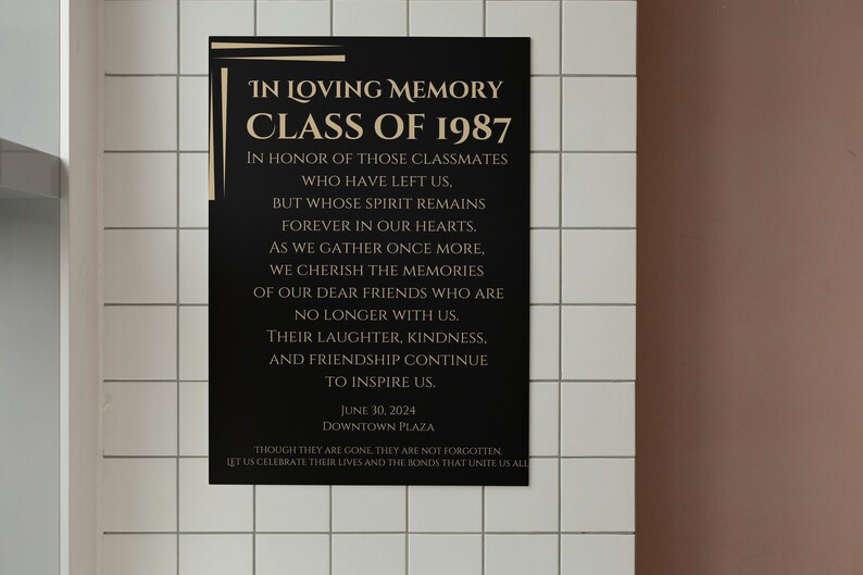 Remembrance Board, Customizable Editable Template, Memorial Poster ...