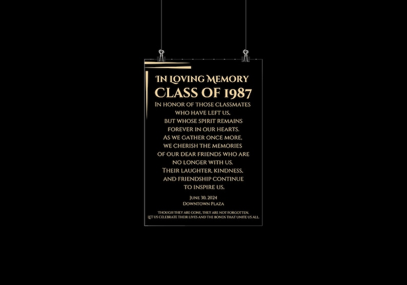 Remembrance Board, Customizable Editable Template, Memorial Poster ...