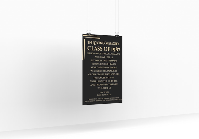 Remembrance Board, Customizable Editable Template, Memorial Poster ...