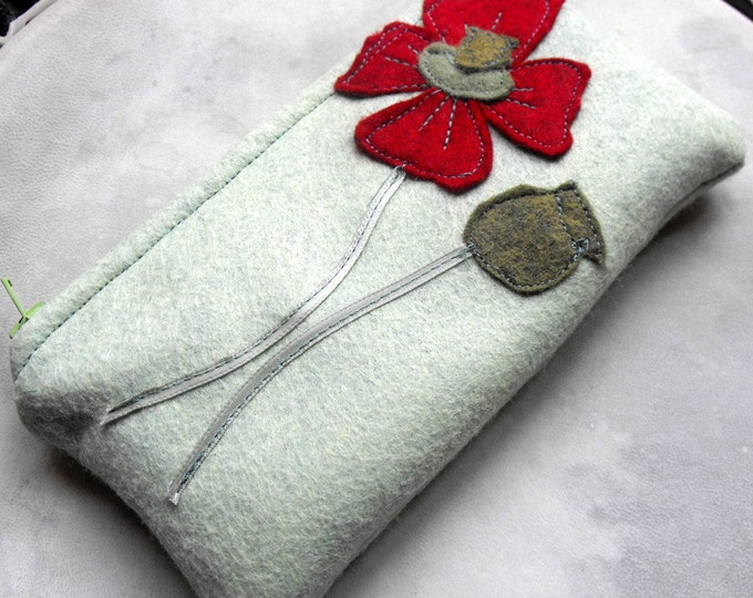 Pistachio Poppy Zip Pouch - Etsy