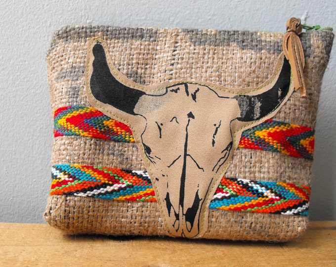 Cow Skull South West Zipper Pouch - Etsy