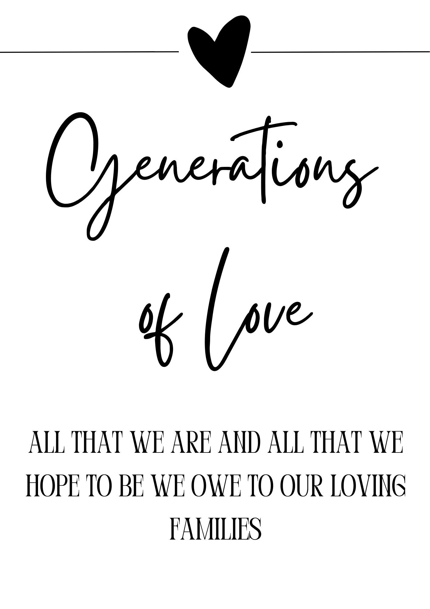 Printable Generations of Love Sign - Etsy