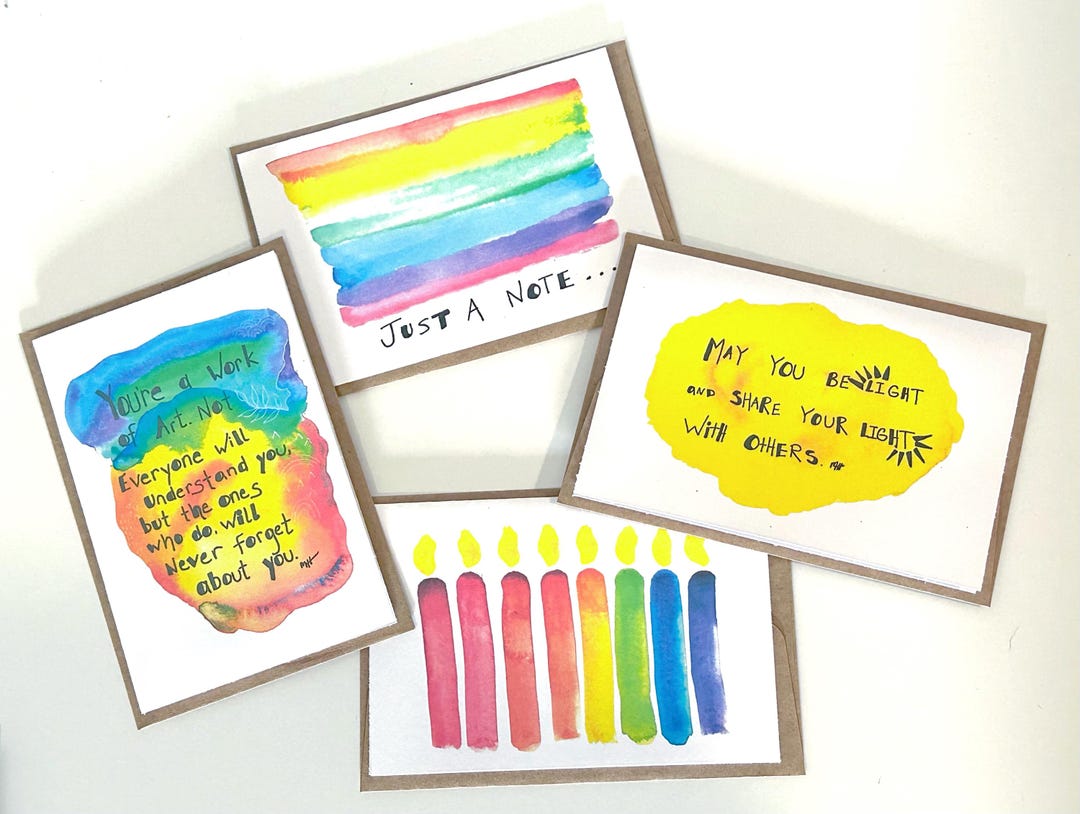 Greeting Cards 4-pack, “rainbow” - Etsy
