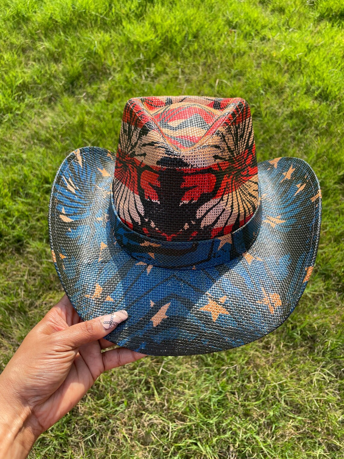 USA Cowboy Hat ~ Patriotic Western Style ~ Men’s Cowgirl Hat ~ 4th of ...