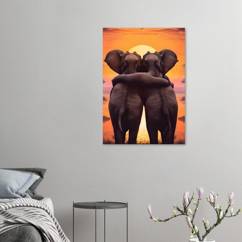 Poster - Friendly Elephants - Etsy
