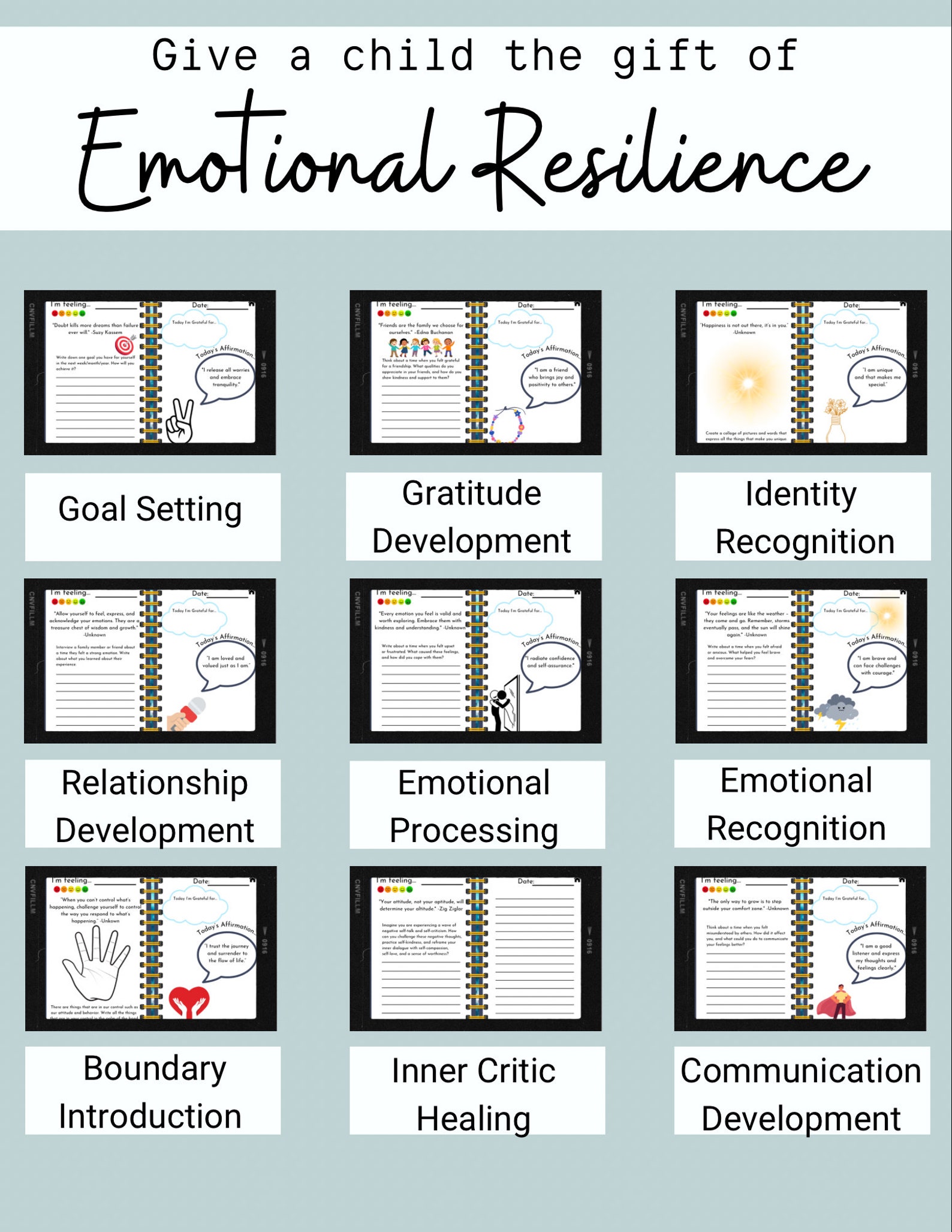 Colorful Mental Health Journal, Kid Friendly Emotional Intelligence ...