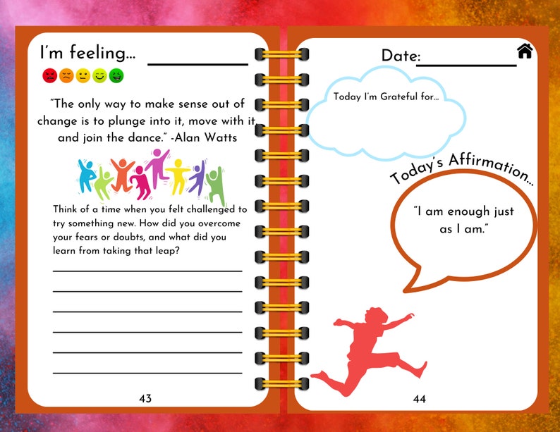 Colorful Mental Health Journal, Kid Friendly Emotional Intelligence ...
