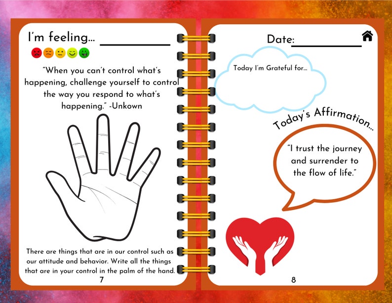 Colorful Mental Health Journal, Kid Friendly Emotional Intelligence ...