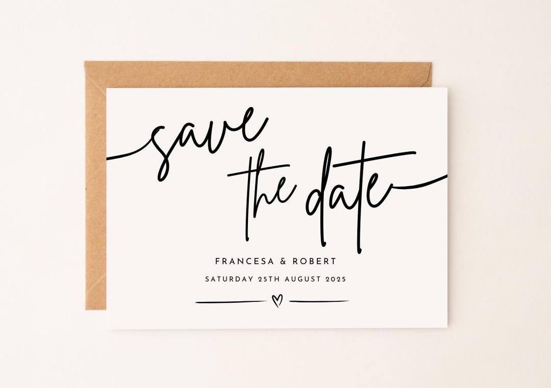 Save the Date | SVG | PNG | PDF | Wedding | Minimal | Vintage | Custom ...