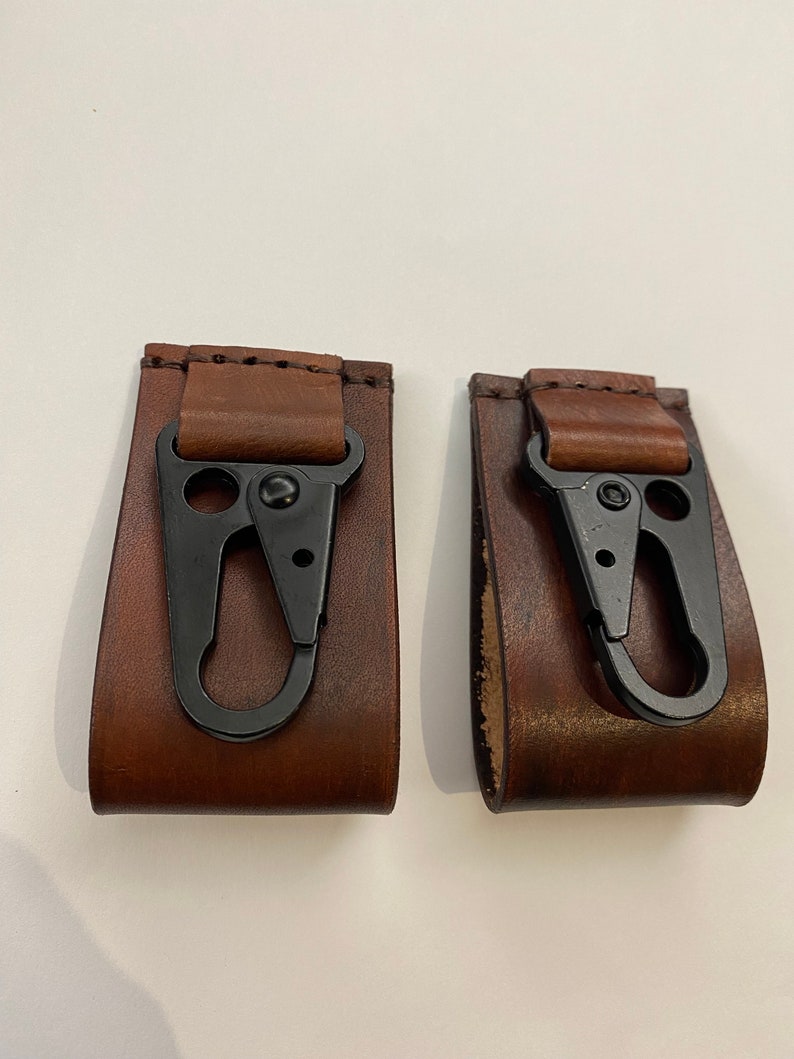 Leather EDC Tactical Heavy Duty Belt Loop Key Holder Clasp Handmade - Etsy