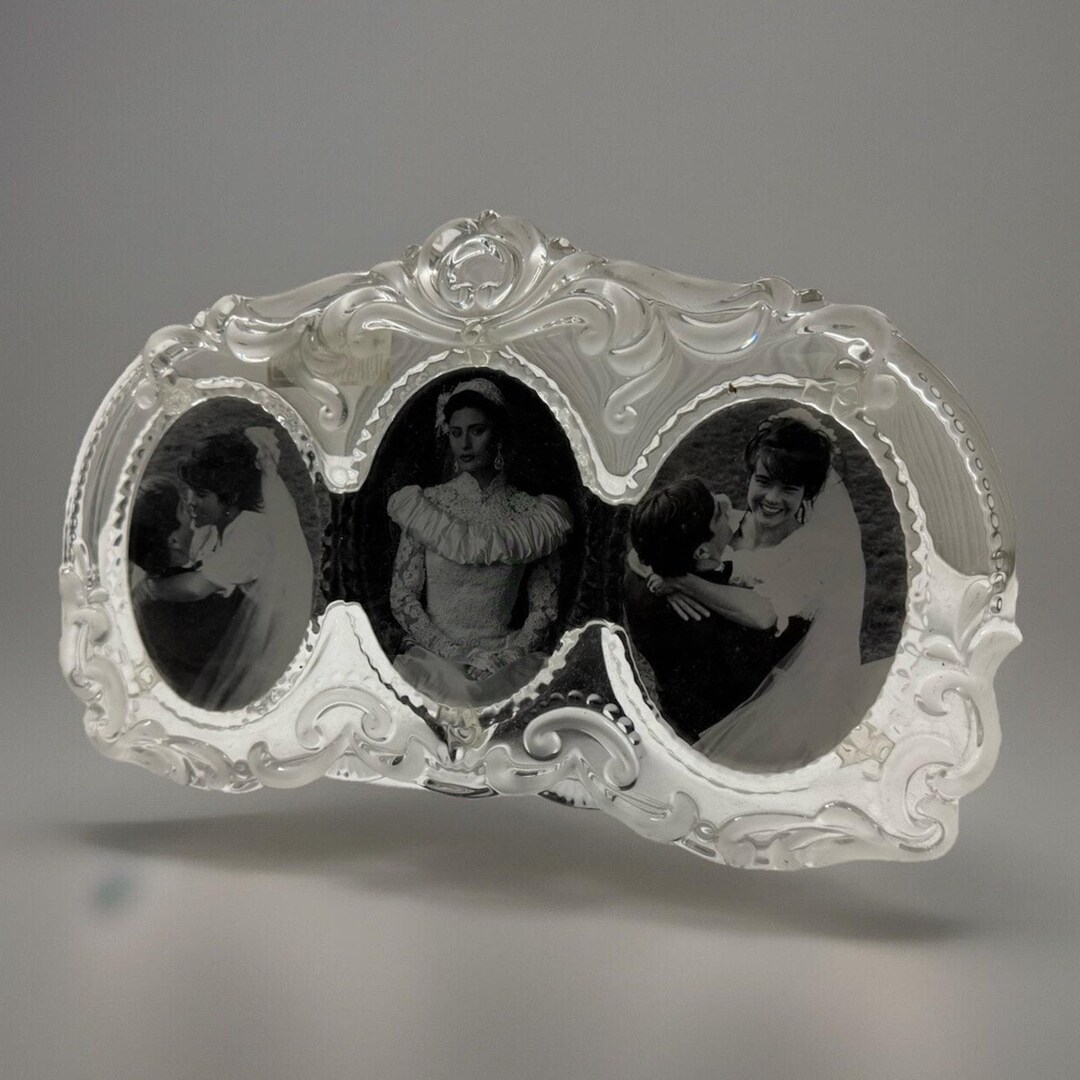 Vintage Mikasa Princess Triple Oval Photo Frame 13 1/4"clear Glass ...