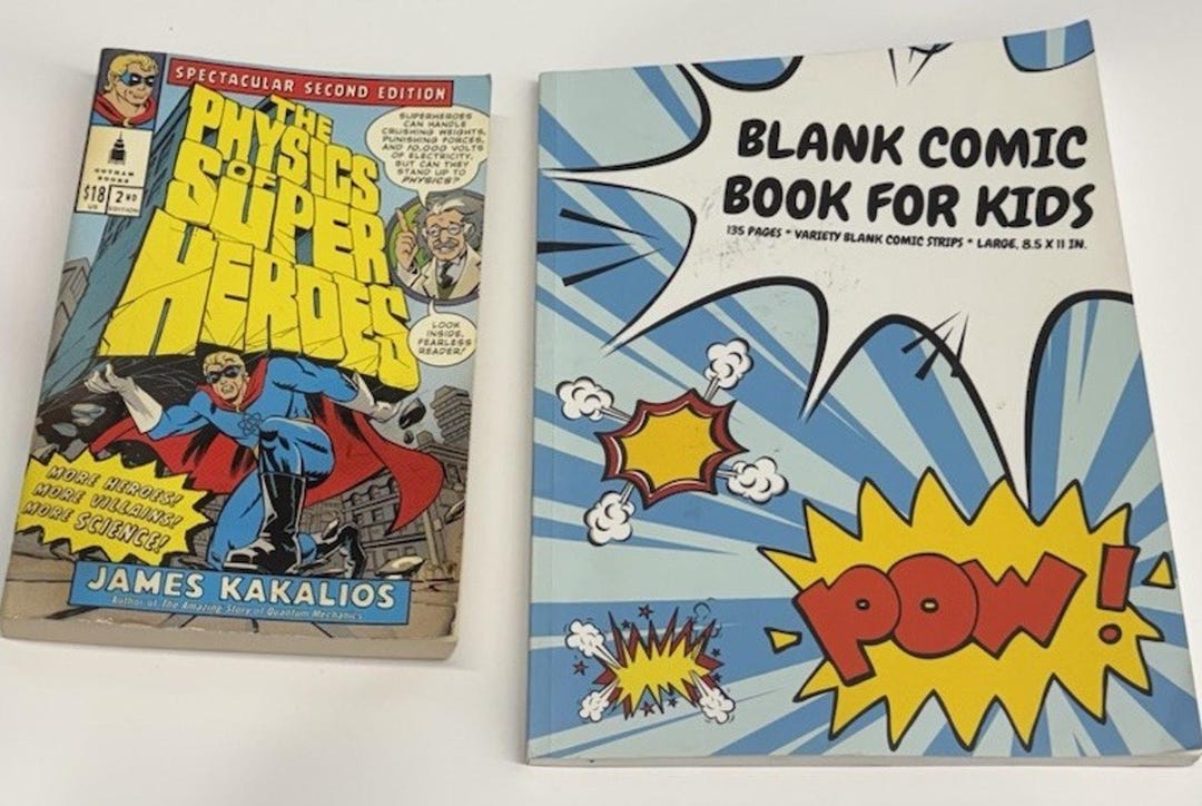 The Physics of Superheroes by James Kakalios & Blank Comic Book. Set of ...