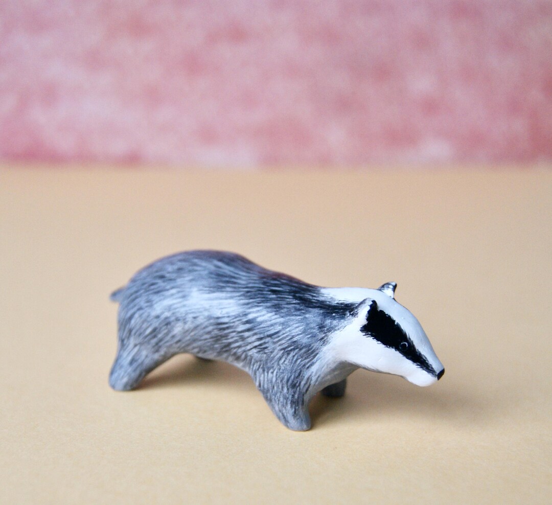 Polymer Clay Badger Figurine - Etsy