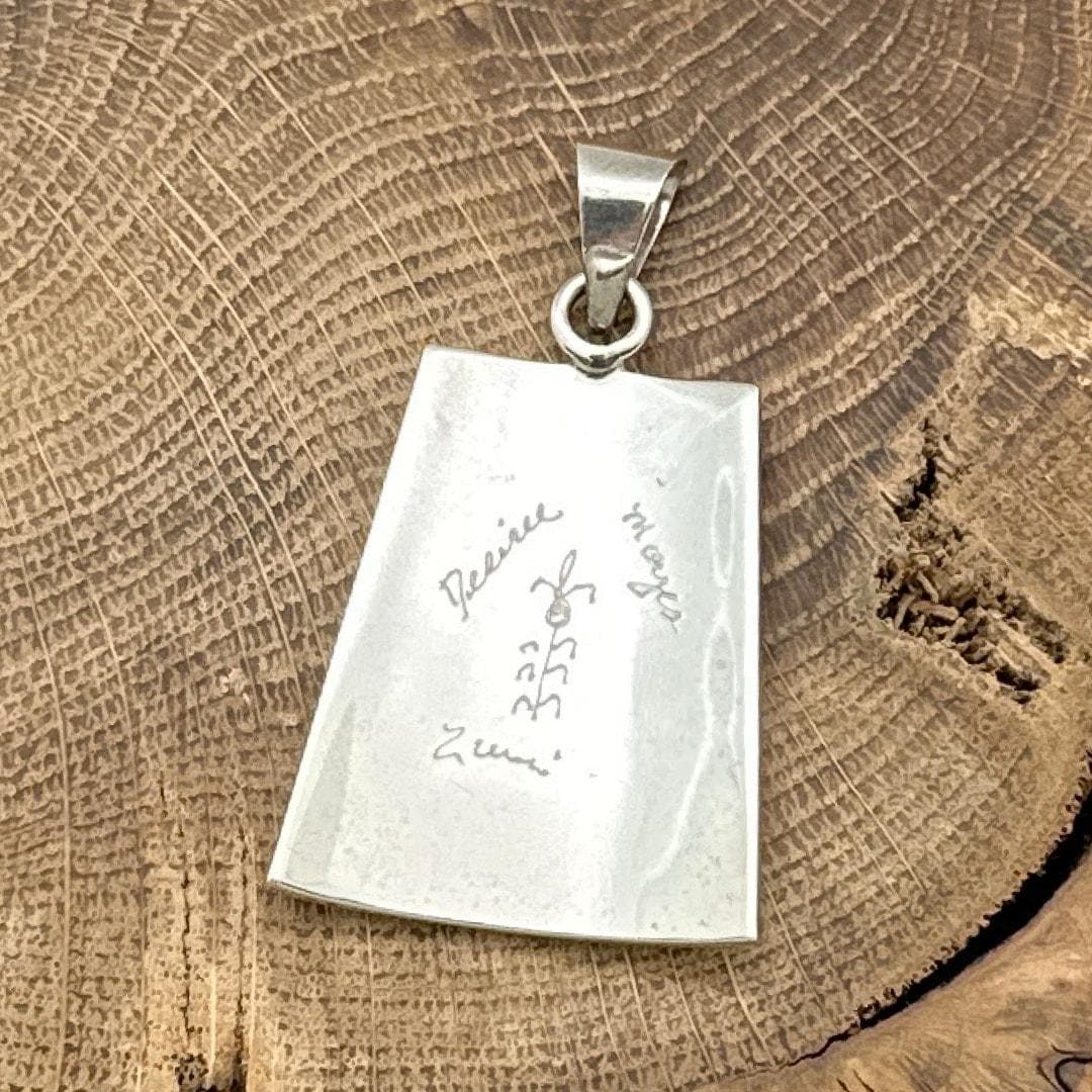 1990s DESIREE MAYES Zuni Sterling Turquoise Cobblestone Inlay Pendant ...