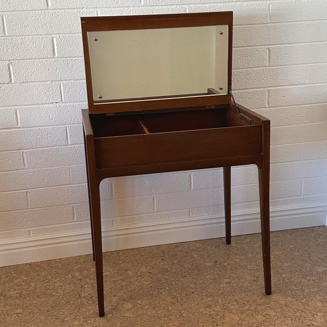 1950s MCM DREXEL COUNTERPOINT Vanity With Flip-up Top & Stool by John ...