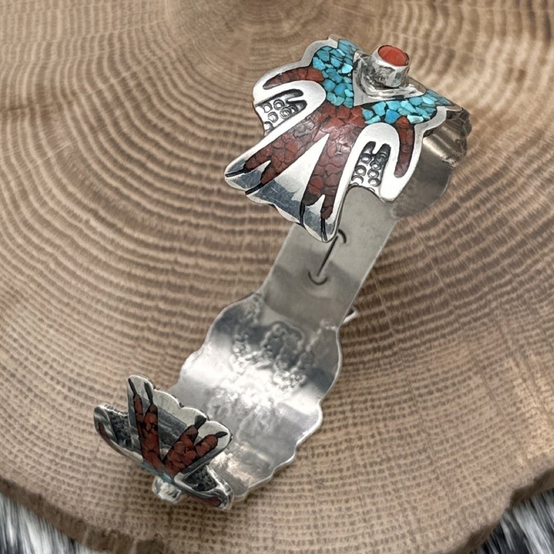 Vintage NATIVE AMERICAN Sterling & Turquoise Chip Inlay Peyote Bird ...
