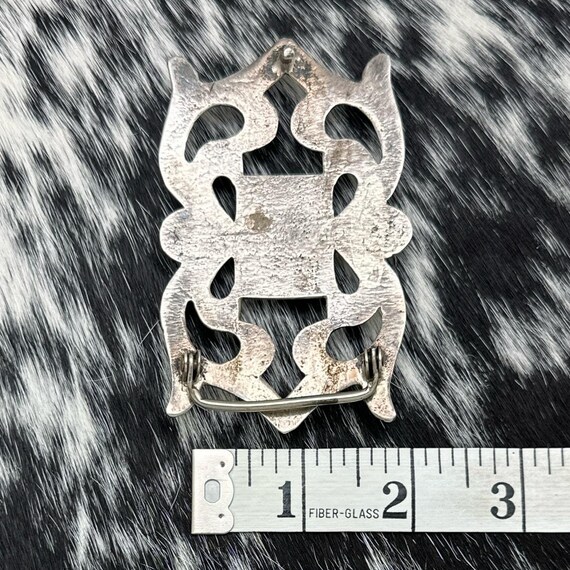 1980s Native American NAVAJO Sandcast Silver New Land… - Gem