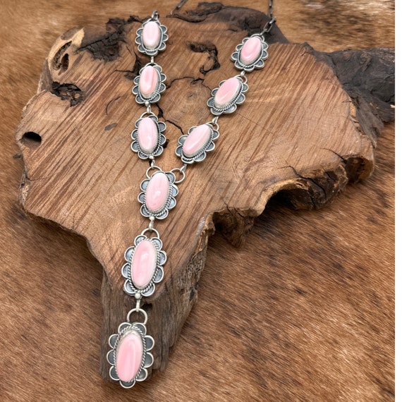 Native American NAVAJO Sterling & Pink Conch Shell La… - Gem