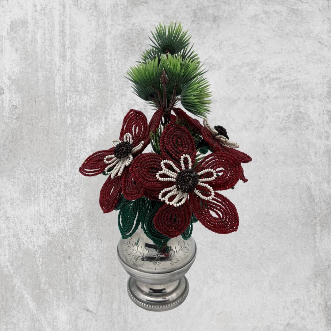 1950s PINDER BROS England Sugar Shaker With Hand Beaded Red Flower ...