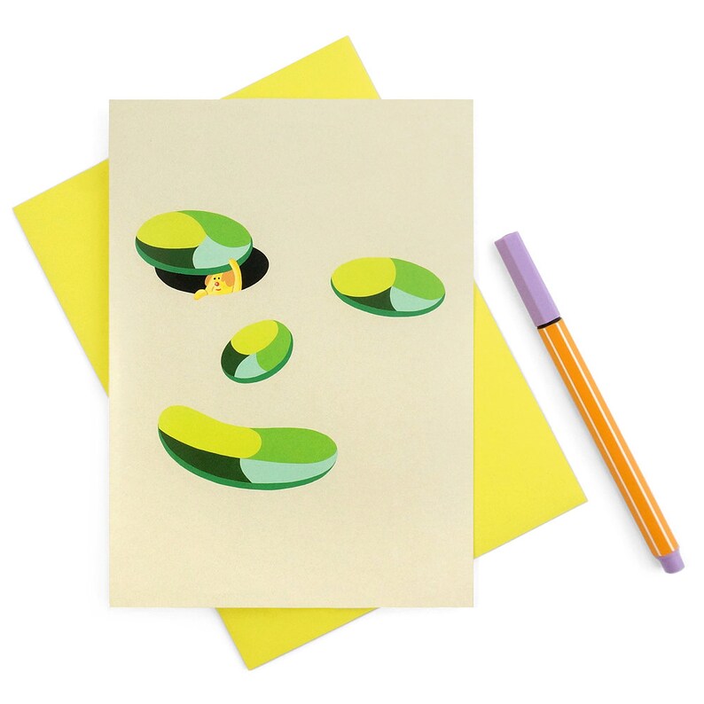 Hello Face Greeting Card - Etsy