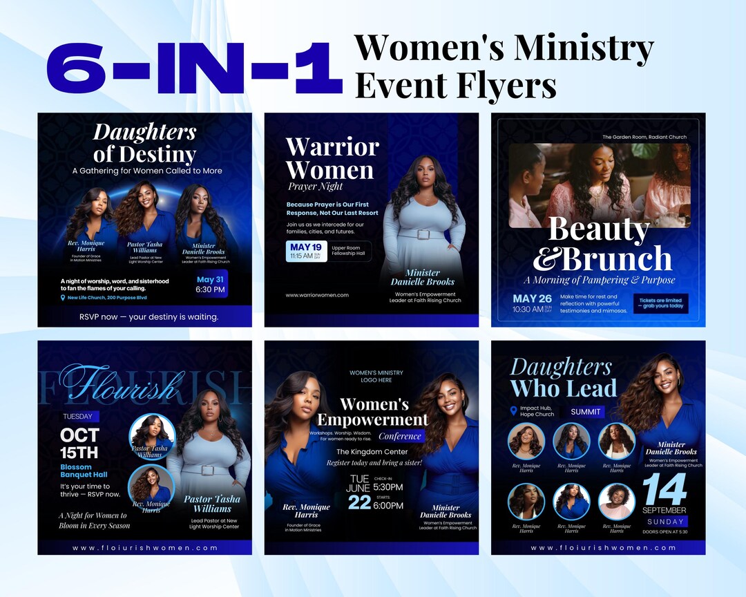 Women's Ministry Event Flyer Templates: Canva Editable (6-in-1) - Etsy