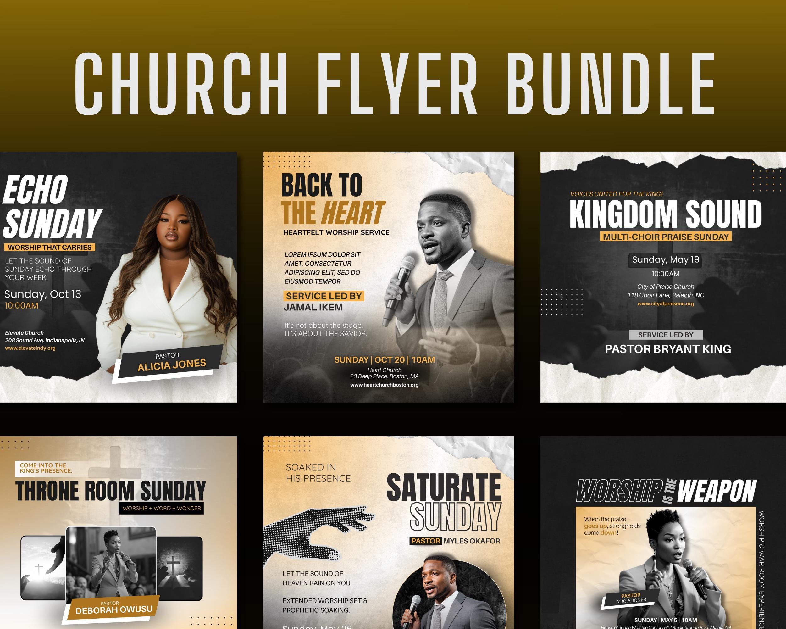 25-in-1 Church Flyer Bundle | Customizable Canva Templates | Church ...