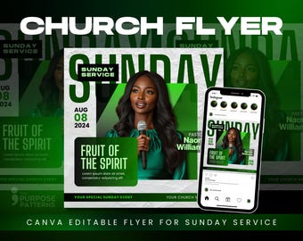 Church Flyer, DIY Flyer Template Design | Fellowship Service Flyer ...