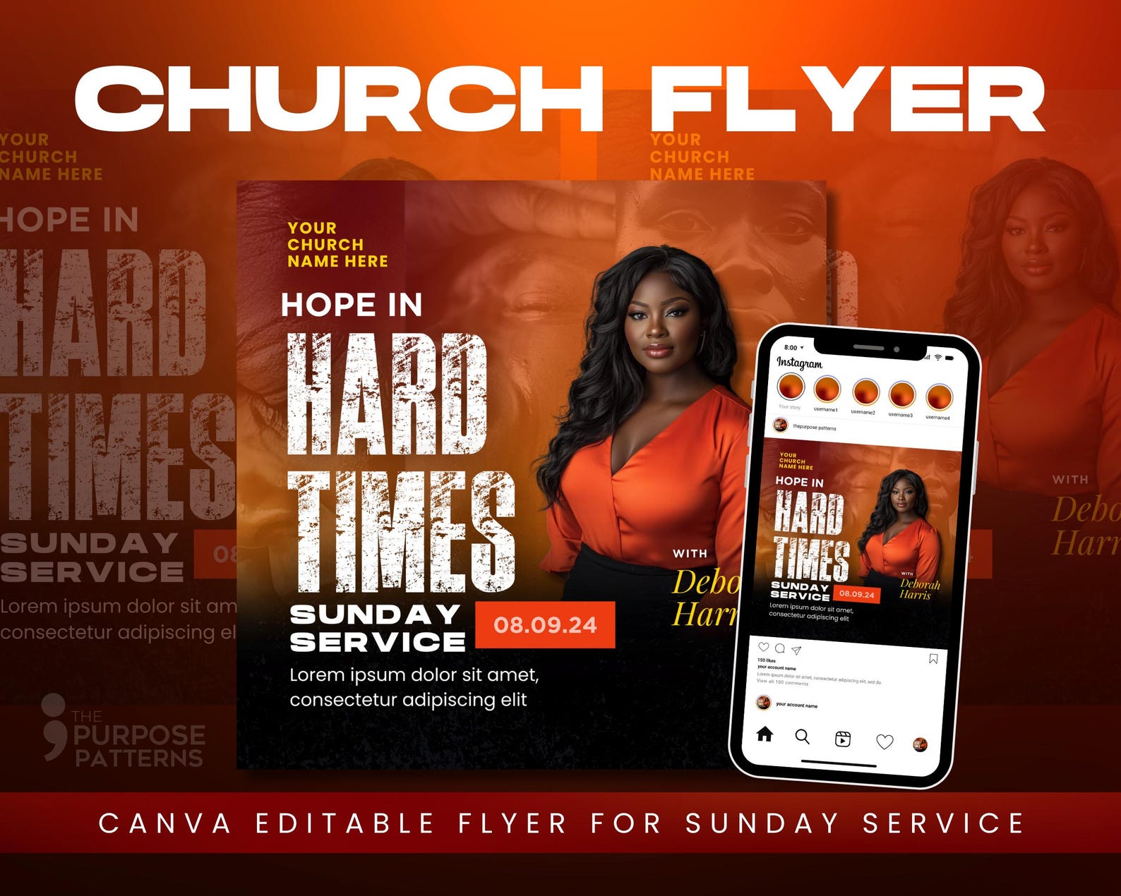 Church Flyer, DIY Flyer Template Design | Fellowship Service Flyer ...