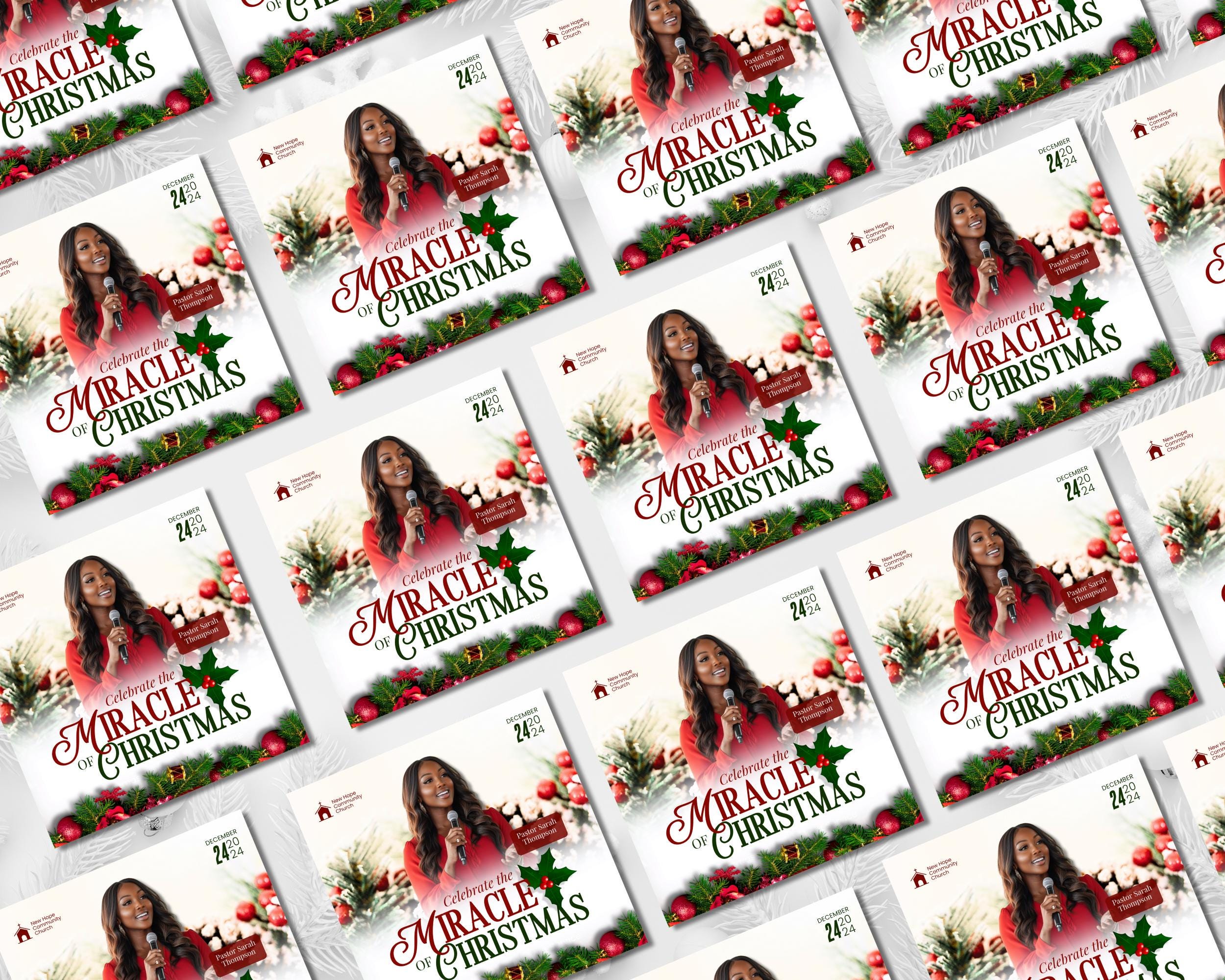 Christmas Service Flyer Template | Editable Church Event Flyer ...
