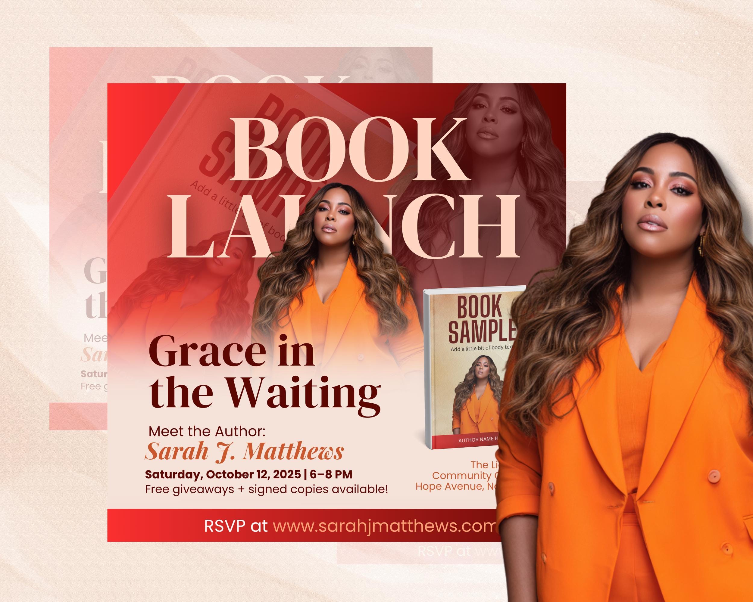 Editable Book Launch Flyer Template: Author Announcement (canva) - Etsy