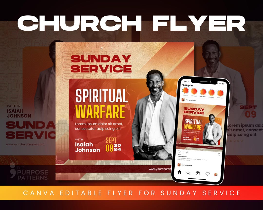 Church Service Flyer , DIY Flyer Template Design Fellowship Service ...