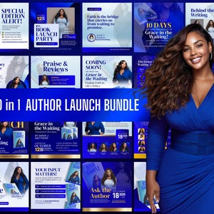 20-in-1 Editable Author Launch Bundle | Customizable Canva Templates ...