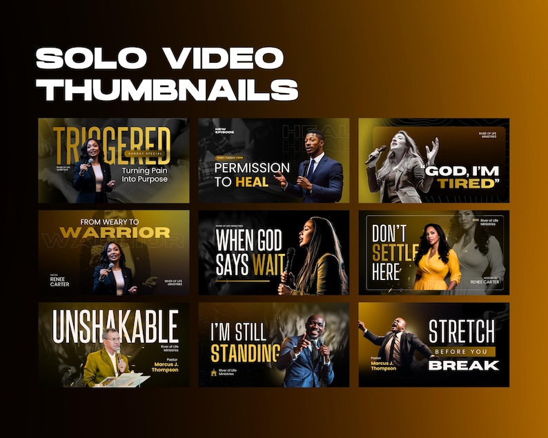 15-in-1 Youtube Thumbnail Template Pack for Churches | Solo Sermons ...