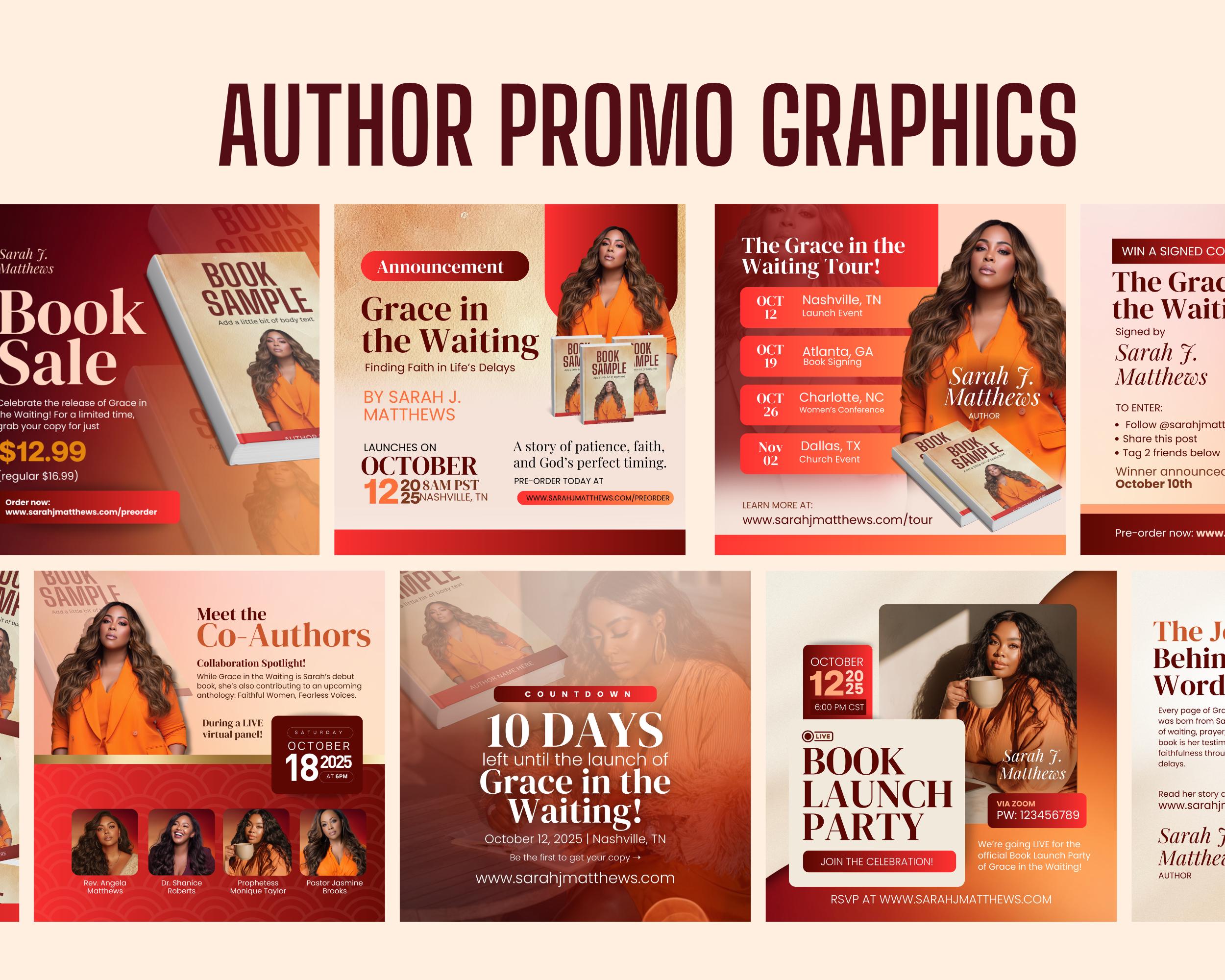 20-in-1 Editable Author Launch Bundle | Customizable Canva Templates ...