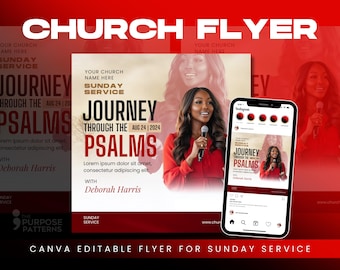 Church Service Flyer , DIY Flyer Template Design Fellowship Service ...