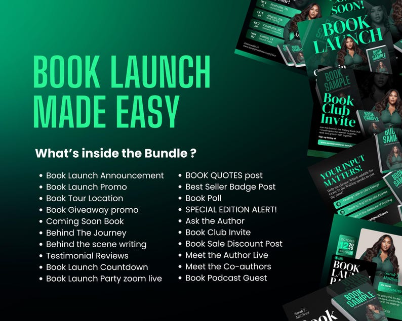 20-in-1 Editable Author Launch Bundle | Customizable Canva Templates ...