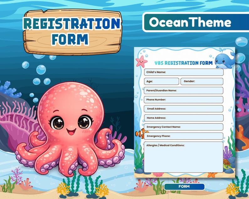 Ocean VBS Bundle Canva Template, Vacation Bible School Kit, Kids Church ...