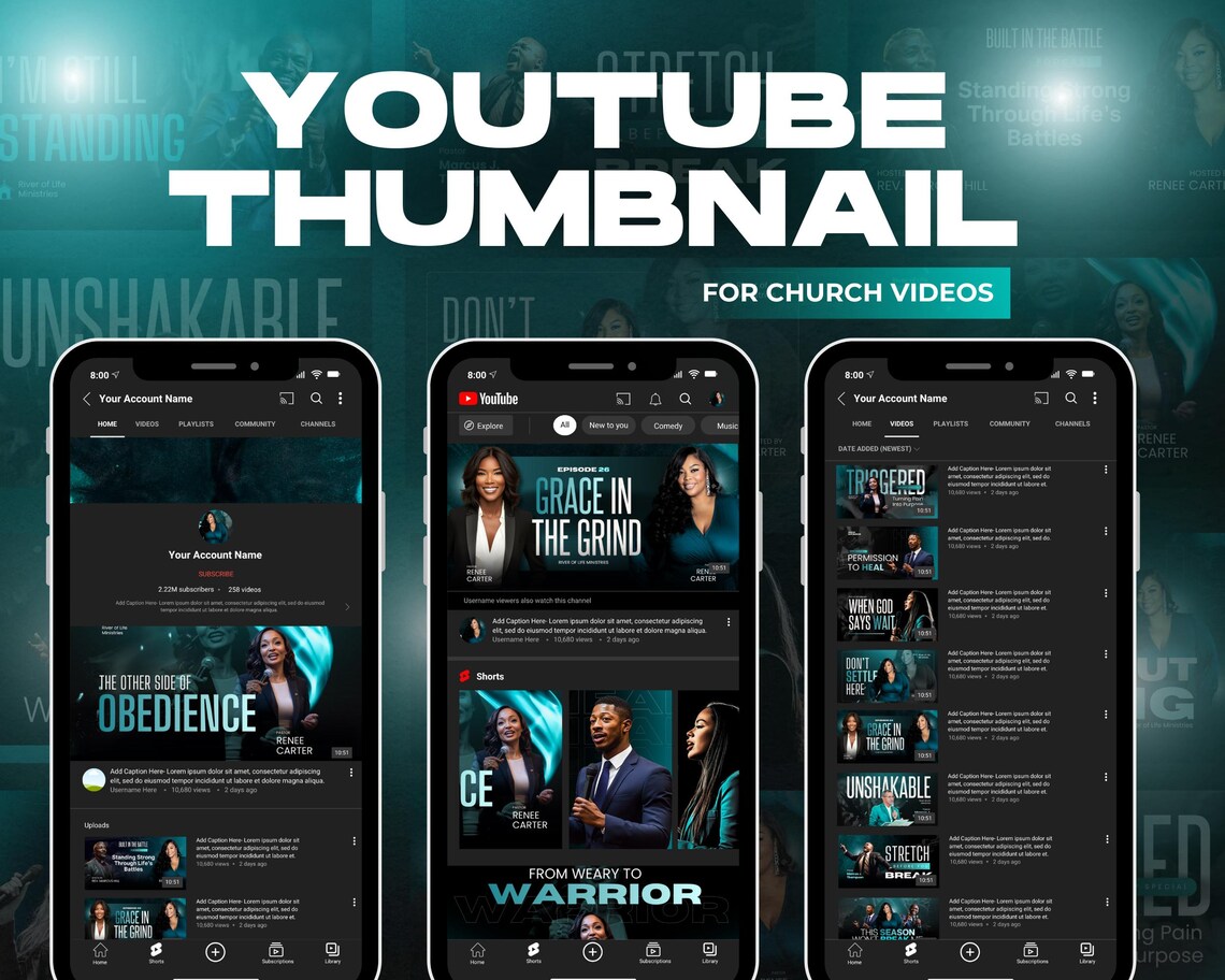 15-in-1 Youtube Thumbnail Template Pack for Churches | Solo Sermons ...