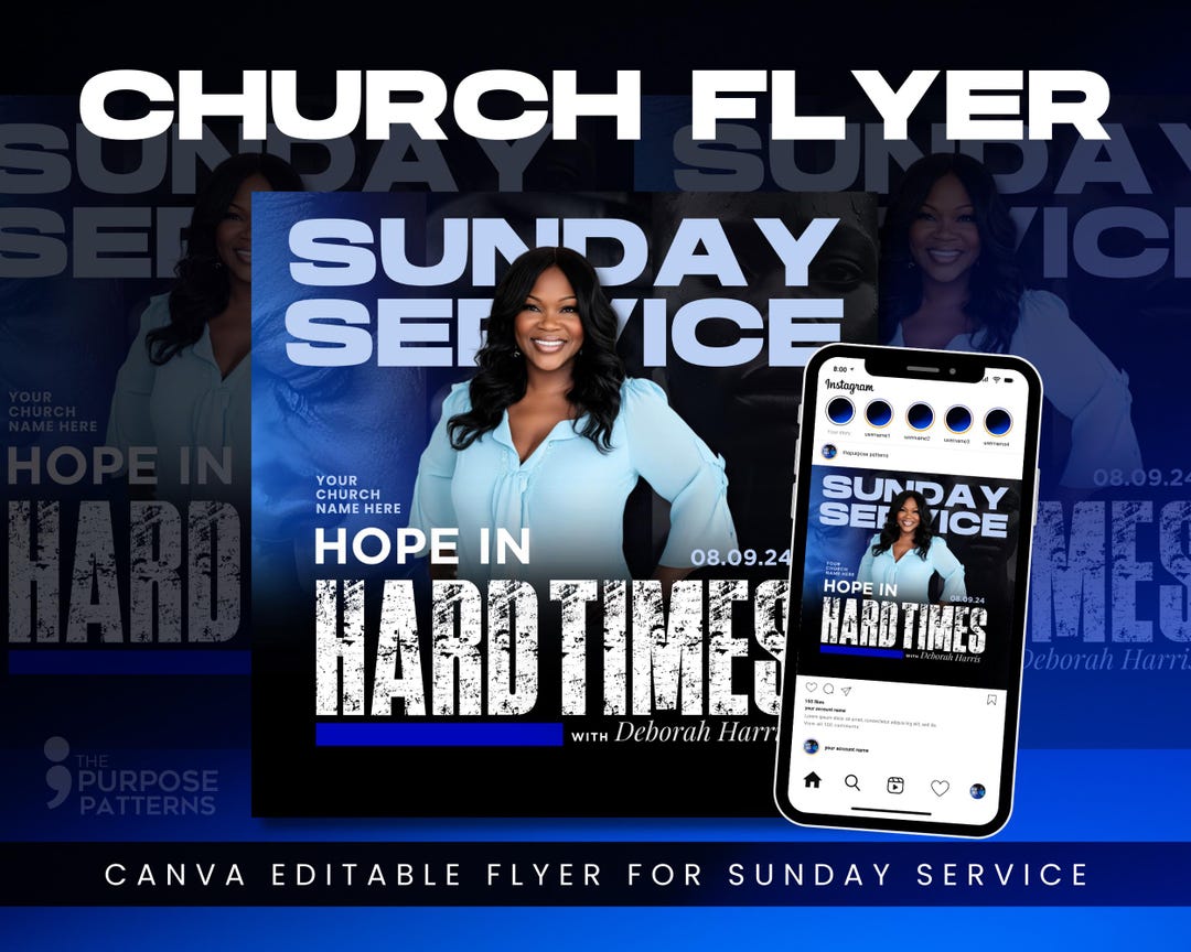 Service Sermon Flyer, DIY Flyer Template Design | Fellowship Service ...